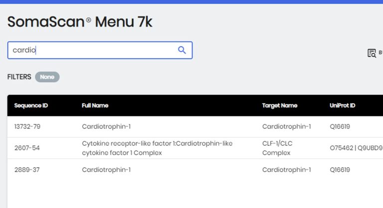 SomaScan Menu - SomaLogic