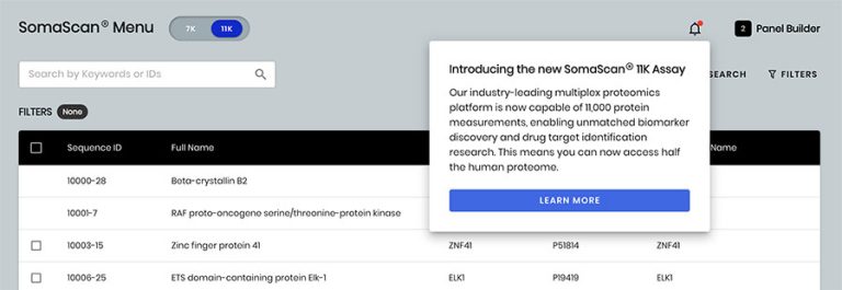 SomaScan Menu - SomaLogic