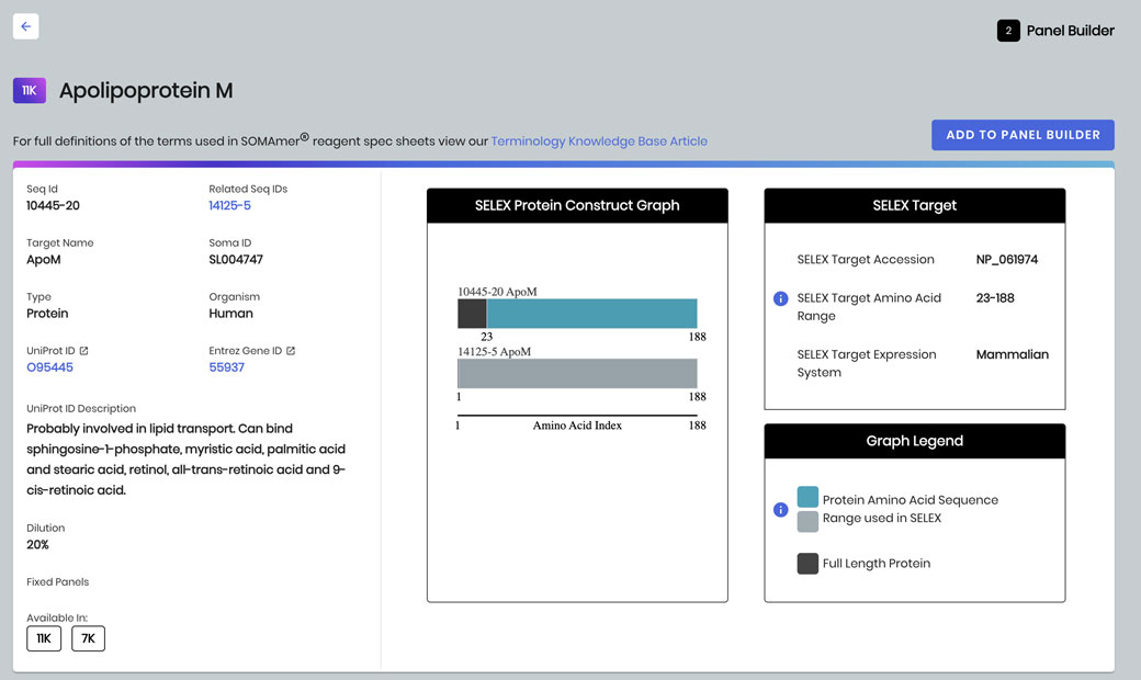 SomaScan Menu - SomaLogic